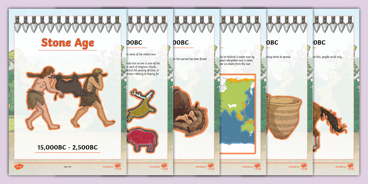 Stone Age Timeline Posters (teacher made) - Twinkl