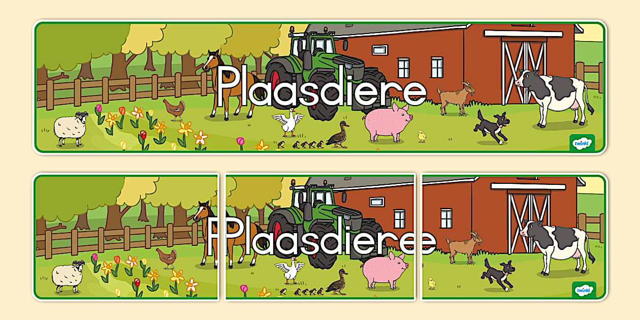 Plaasdiere Vertoon Banier (teacher made) - Twinkl