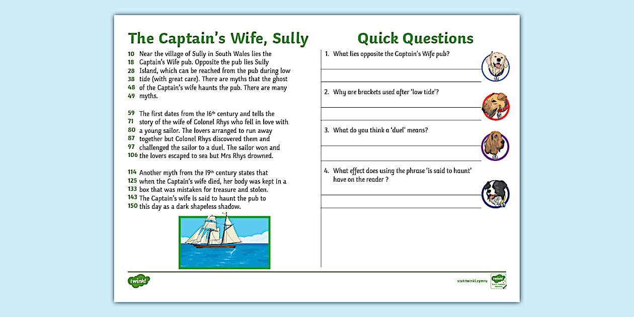 60-Second Reads The Captain's Wife, Sully (Teacher-Made)