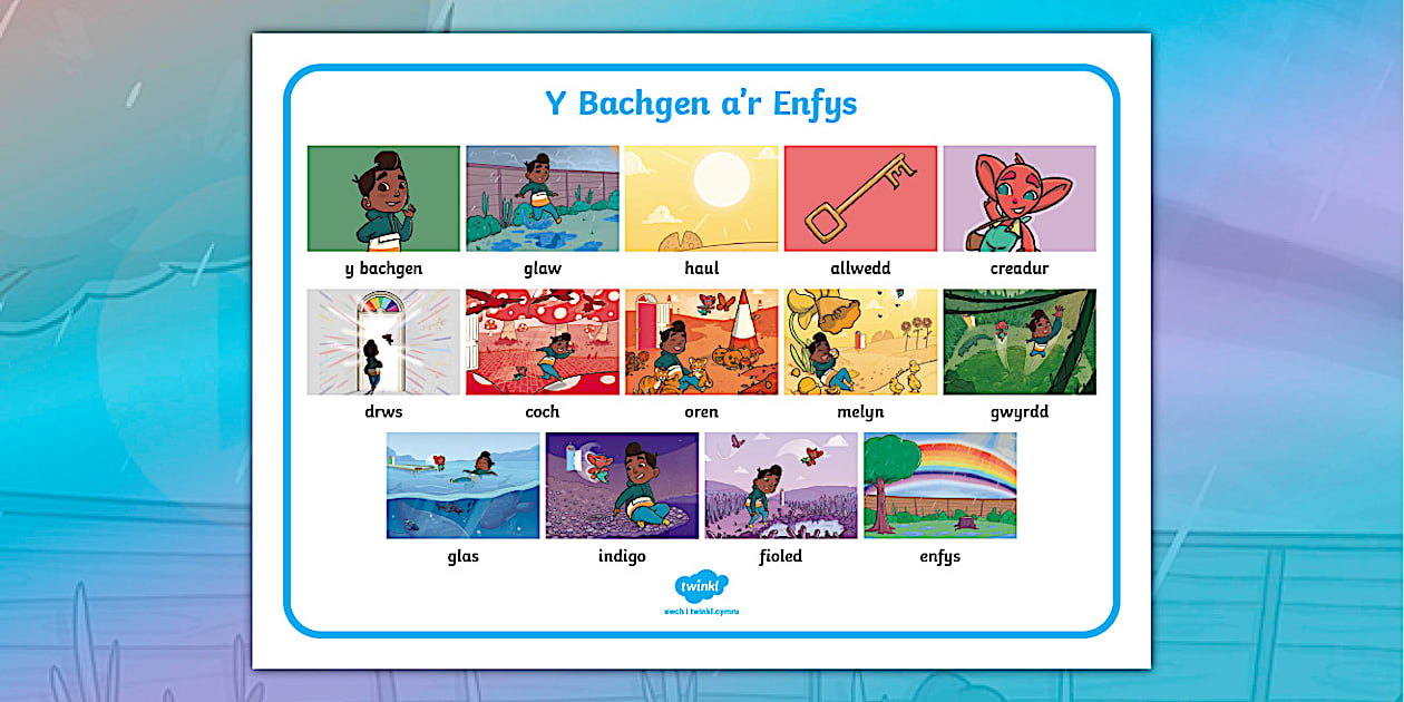 Y Bachgen a'r Enfys: Mat Geiriau (Teacher-Made) - Twinkl