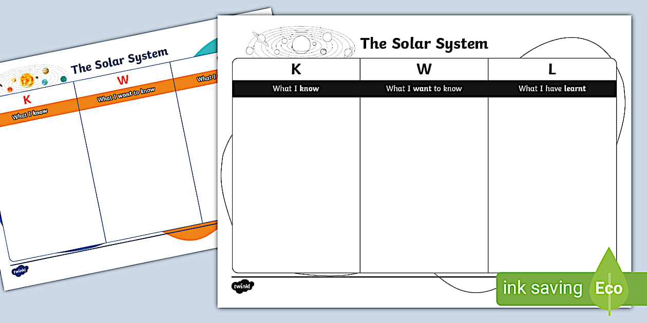The Solar System KWL Grid (teacher made) - Twinkl