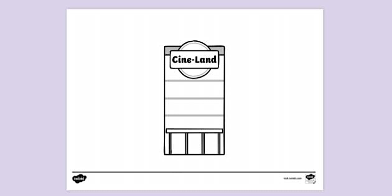 Cinema Map Icon | KS1 Colouring Sheets | Twinkl Resources