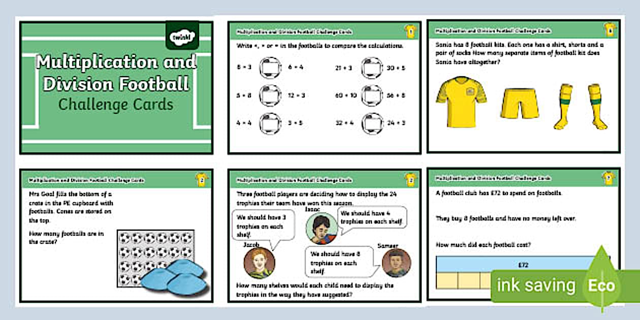 👉 Y3 Football Multiplication and Division Challenge Cards