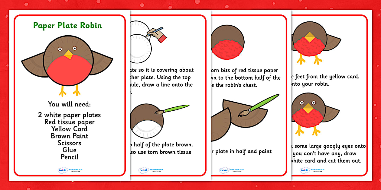 Robin Craft Activity: Easy Paper Plate Christmas Crafts