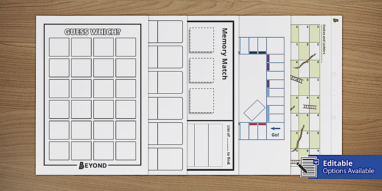 Board Game Templates Pack (teacher made) - Twinkl