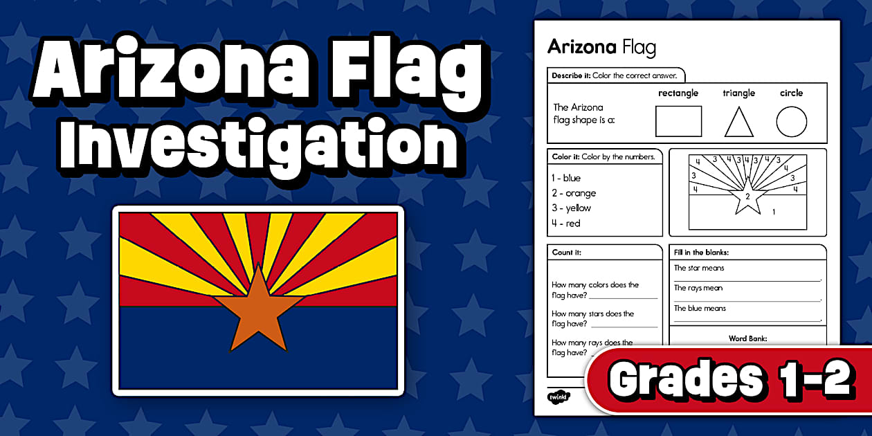 Arizona Flag Investigation Worksheet for 1st-2nd Grade