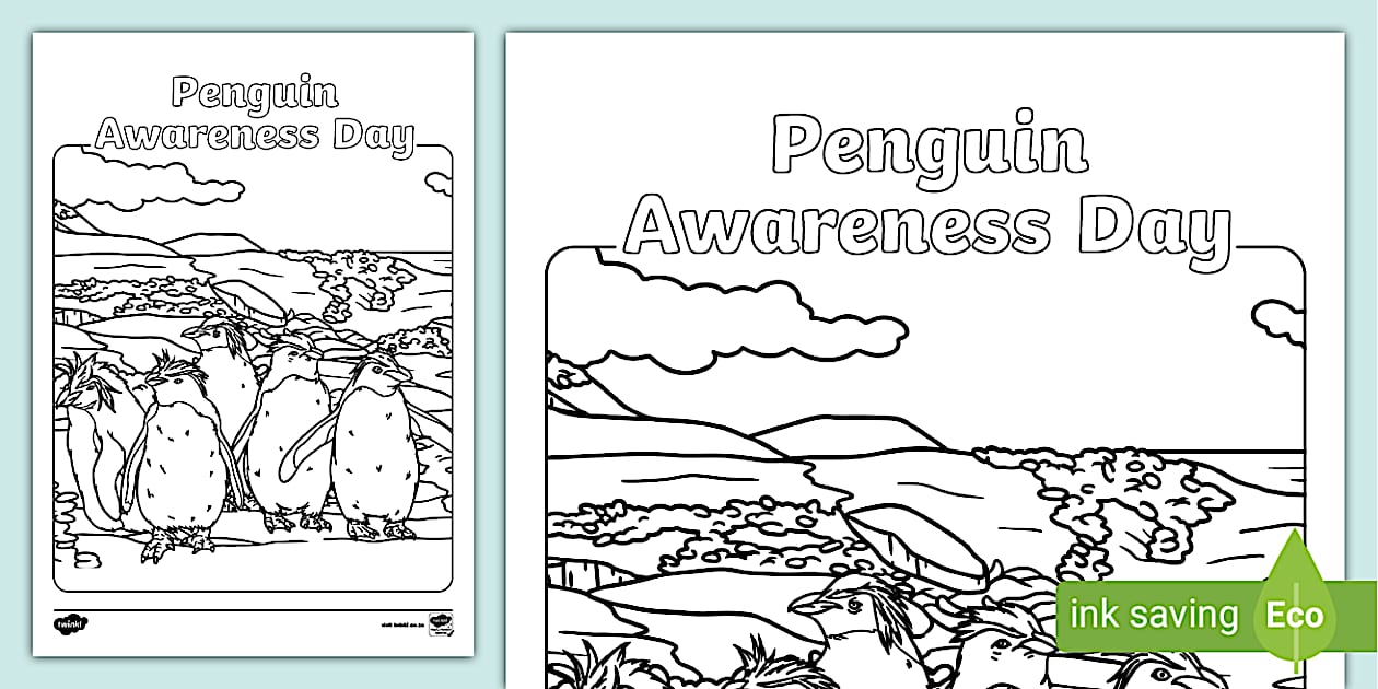Penguin Awareness Day Colouring Sheet (Teacher-Made)