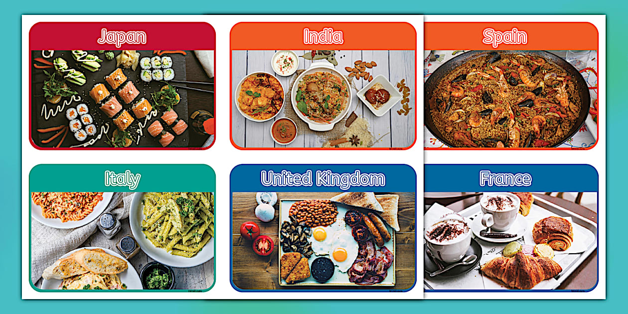 Food Around the World Photo Flashcards (teacher made)