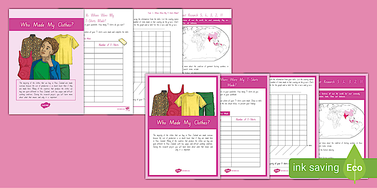 NZ Who Made My Clothes Home Learning Project Years 5-8