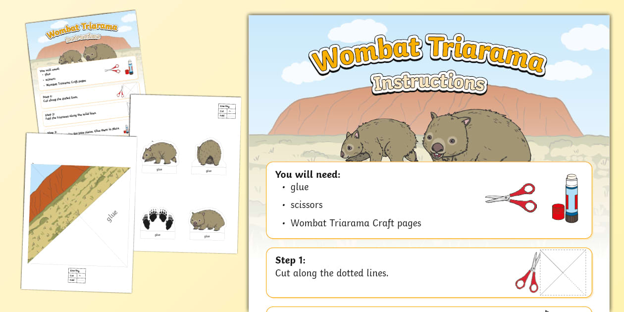 Wombat Triarama Craft (teacher made) - Twinkl