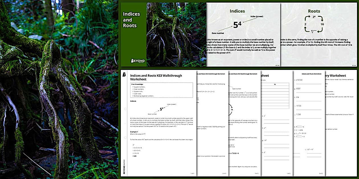 👉 Indices and Roots Resource Pack | KS3 Maths | Beyond