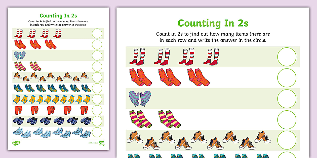 👉 Counting in 2s Activity Sheet (teacher made) - Twinkl