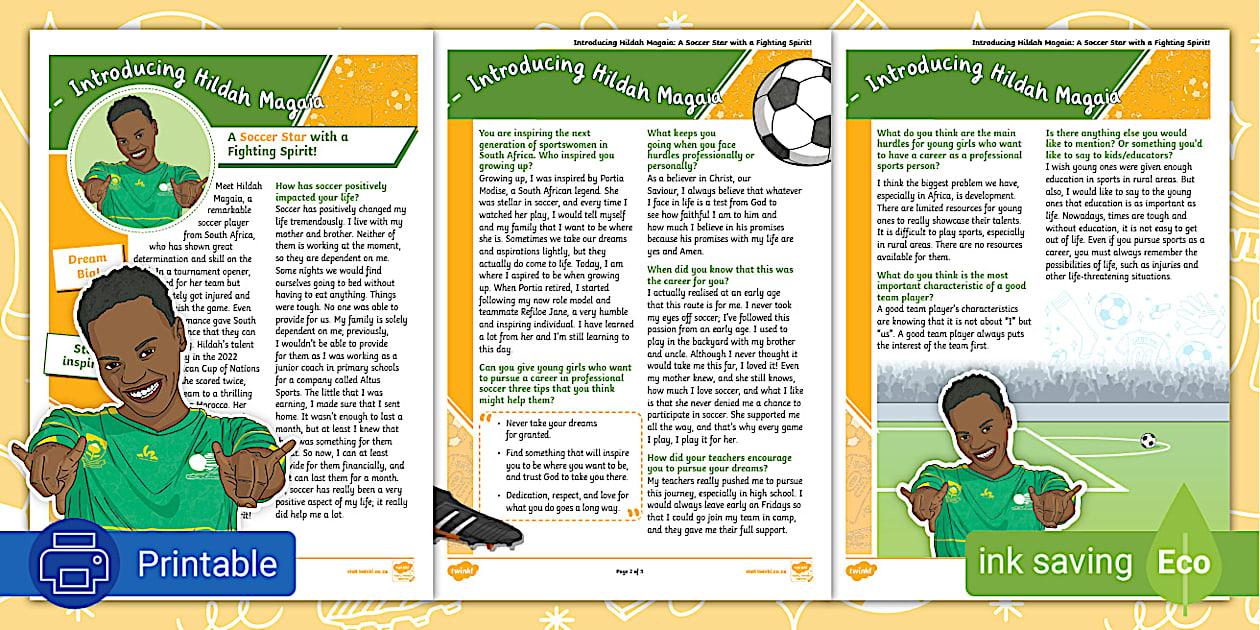 Hildah Magaia: A Soccer Star with a Fighting Spirit! Comprehension