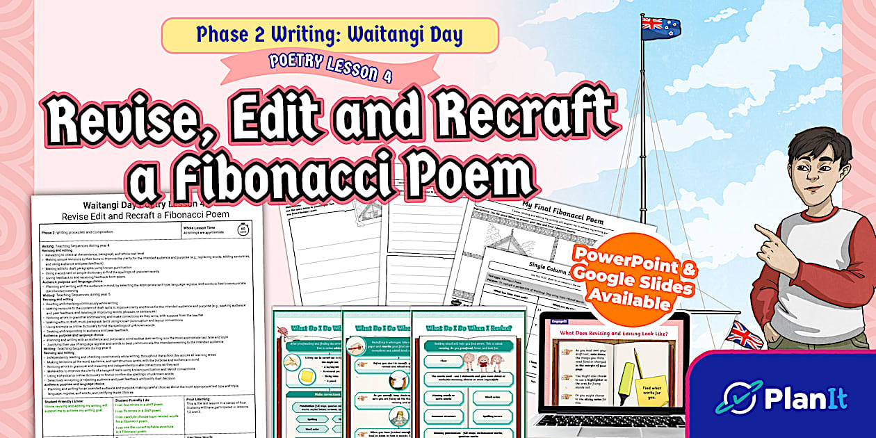Ph 2: Waitangi Day: Revise Edit and Recraft a Fibonacci Poem
