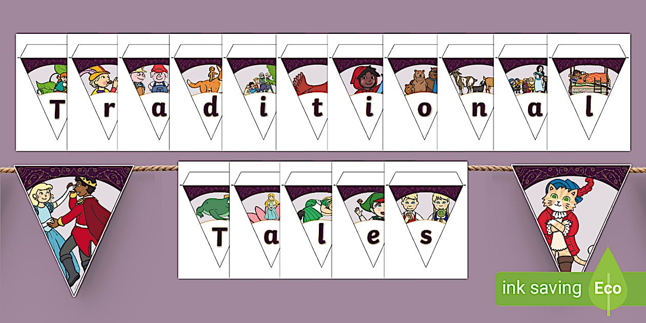 Traditional Tales Display Bunting (Teacher-Made) - Twinkl