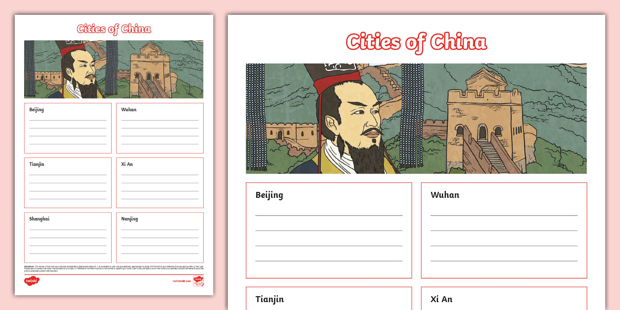 Cities of China Fact File Template (Teacher-Made) - Twinkl