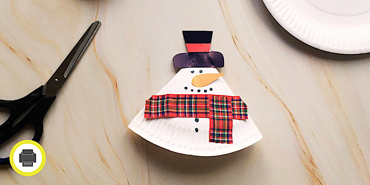 Rocking Paper Plate Snowman Christmas Craft Instructions