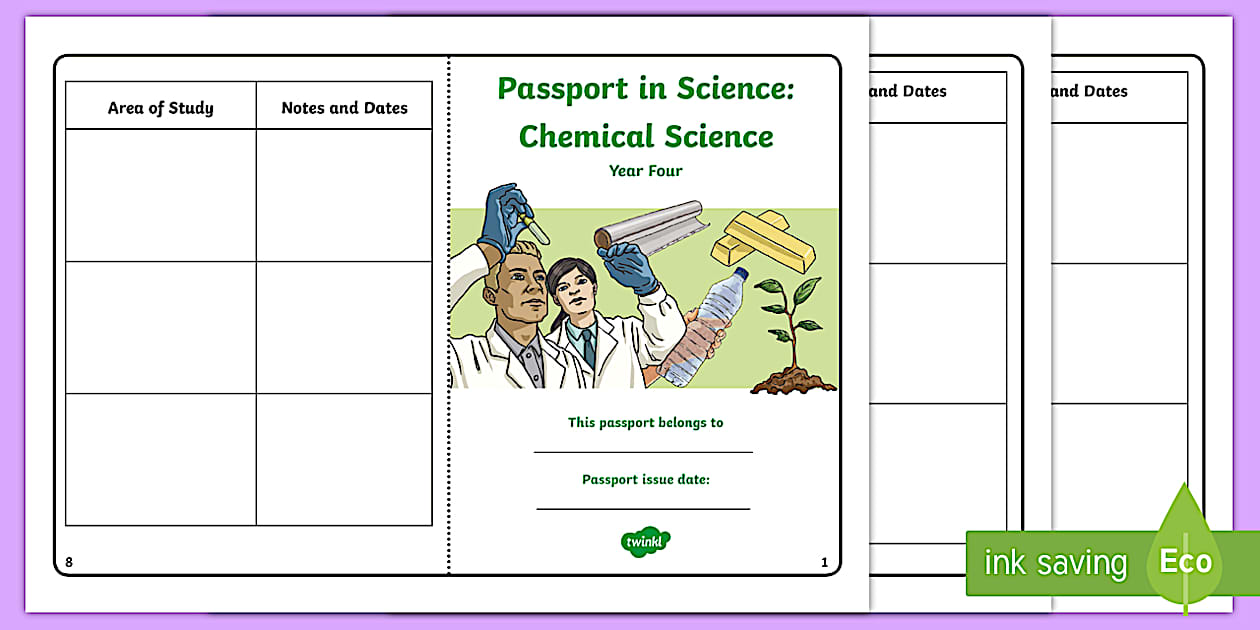 Year 4 Chemical Sciences Passport Booklet - .AC9S4U04