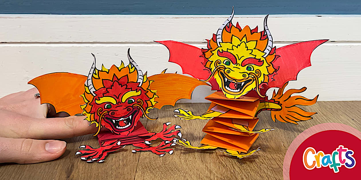 Lunar New Year Folded Paper Dragon | Twinkl Crafts - Twinkl