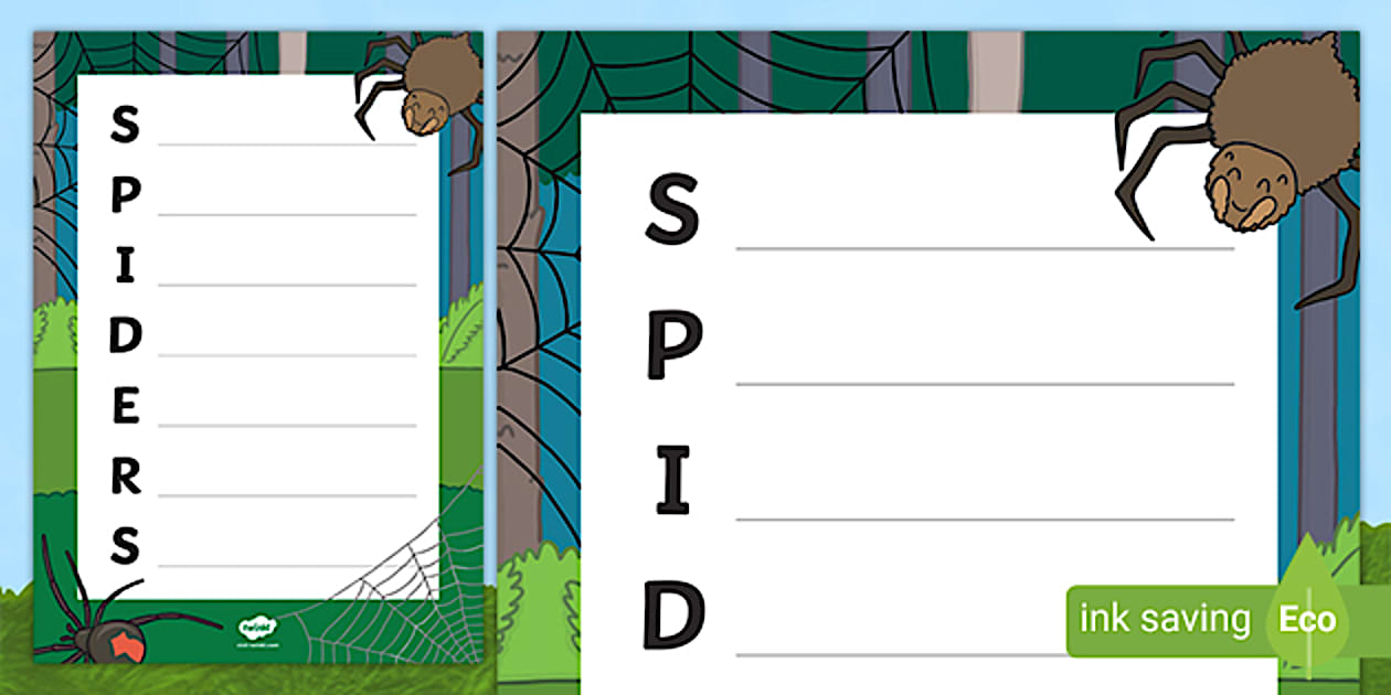 Spiders Acrostic Poem (professor feito) - Twinkl
