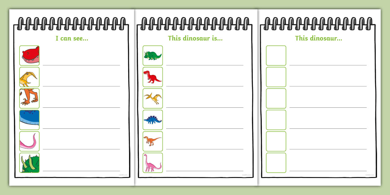 Dinosaur and Prehistoric Animals Simple Writing Frame