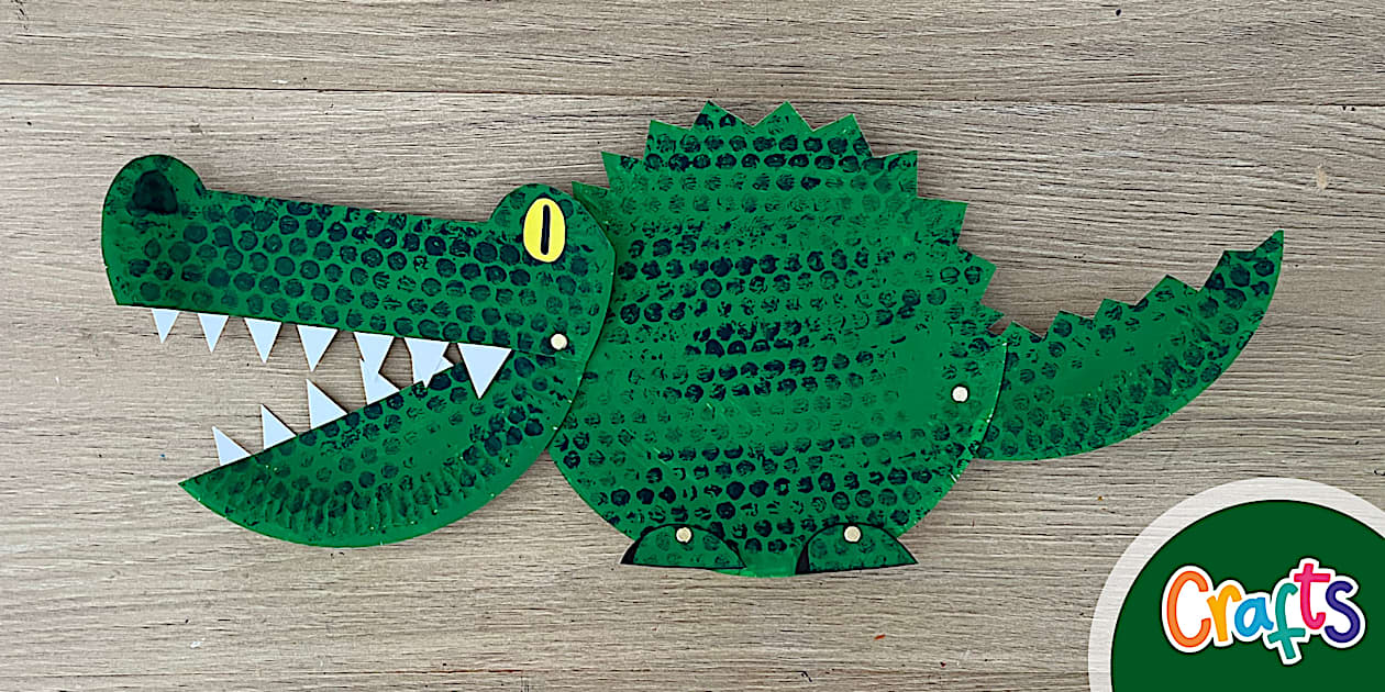 Paper Plate Crocodile Craft (teacher made) - Twinkl