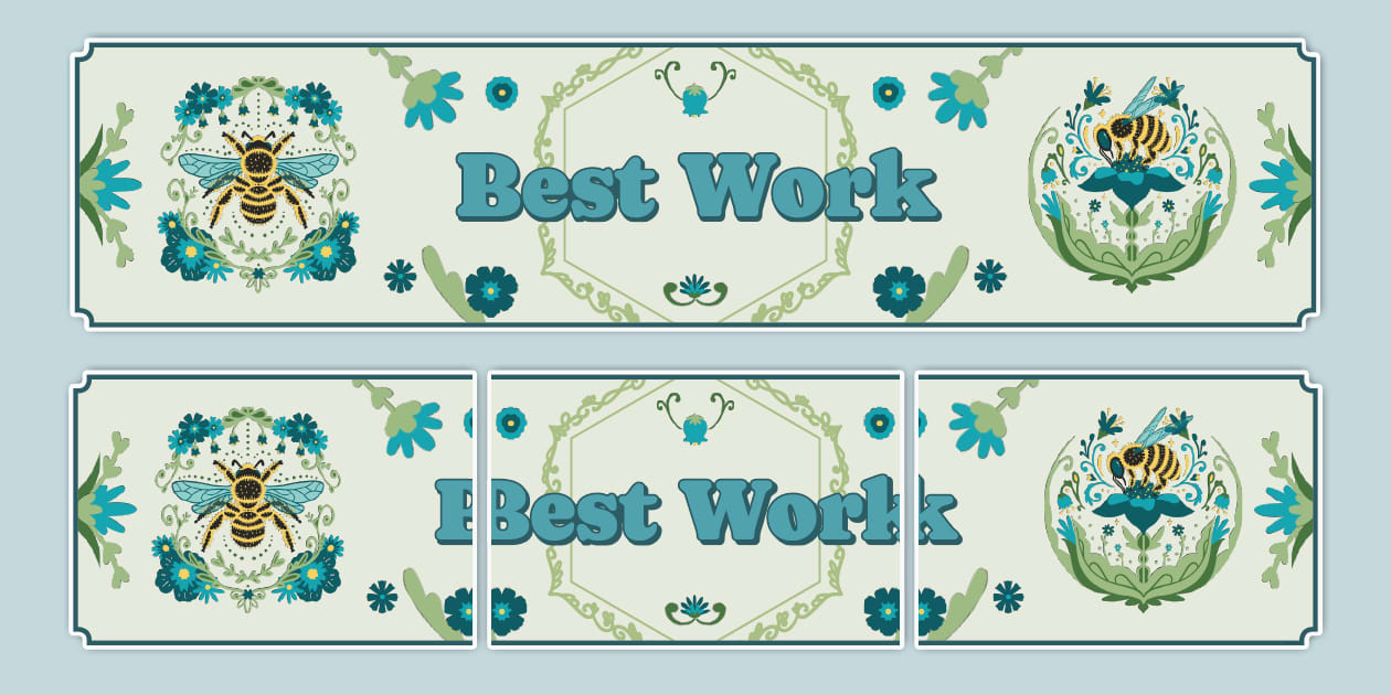 Bee-Themed Best Work Display Banner (Teacher-Made) - Twinkl