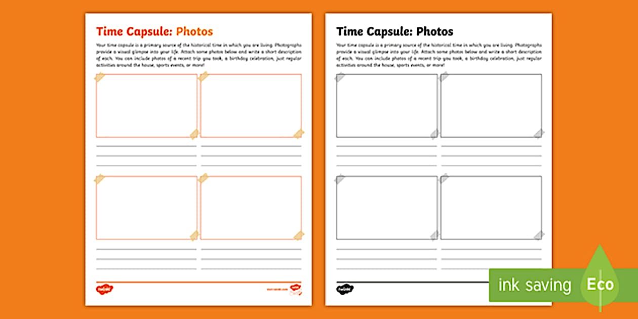 Time Capsule: Photos for 3rd-5th Grade (teacher made)