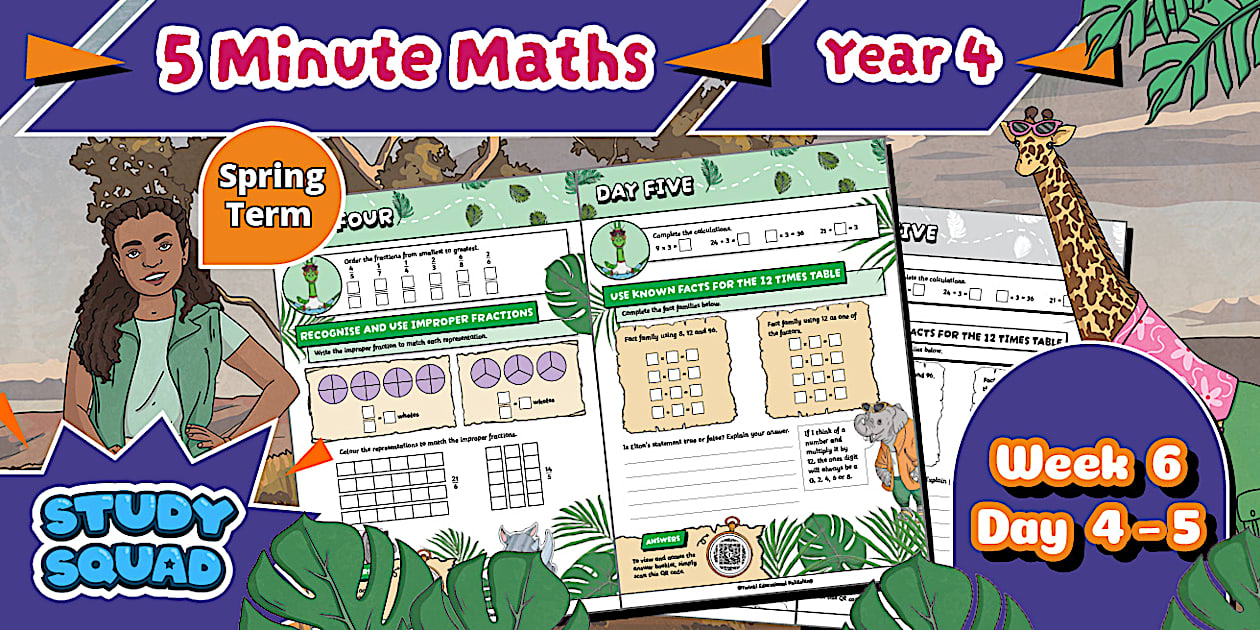 👉 Study Squad 5 Minute Maths - Year 4 Spring - Week 6 Days 4-5