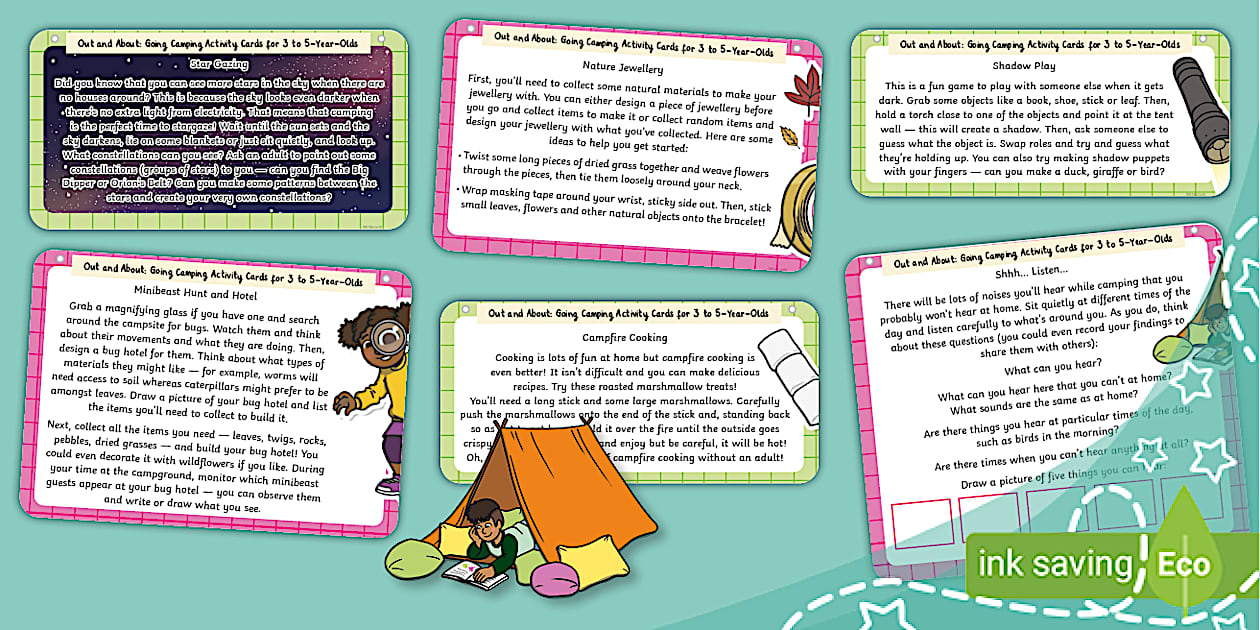 Out and About: Camping Activity Cards for 3 to 5-Year-Olds