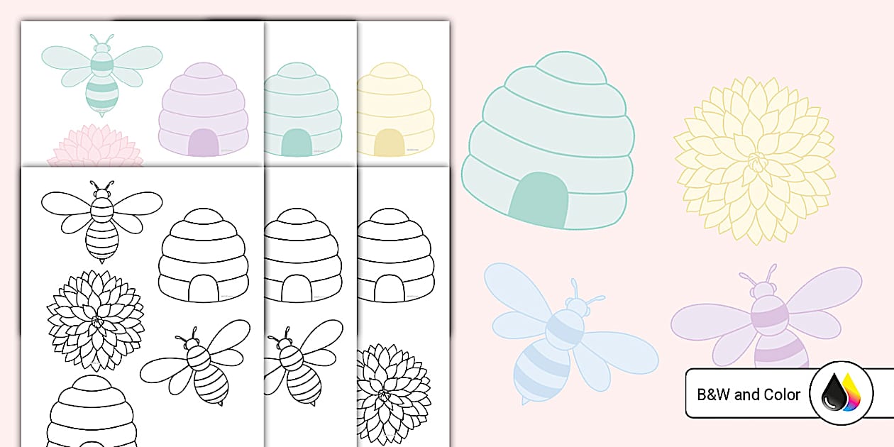 Pastel Bee Theme Cutouts (teacher made) - Twinkl