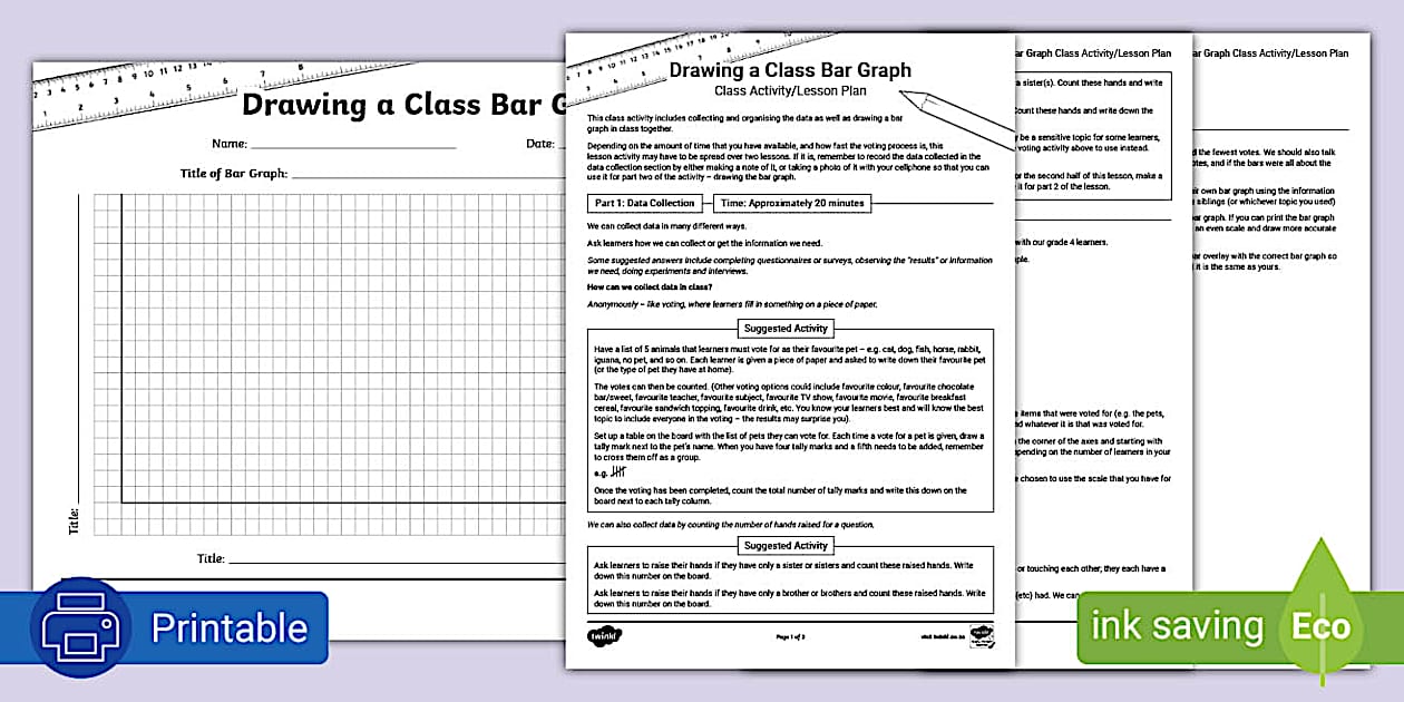 Drawing a Class Bar Graph - Lesson Plan (teacher made)