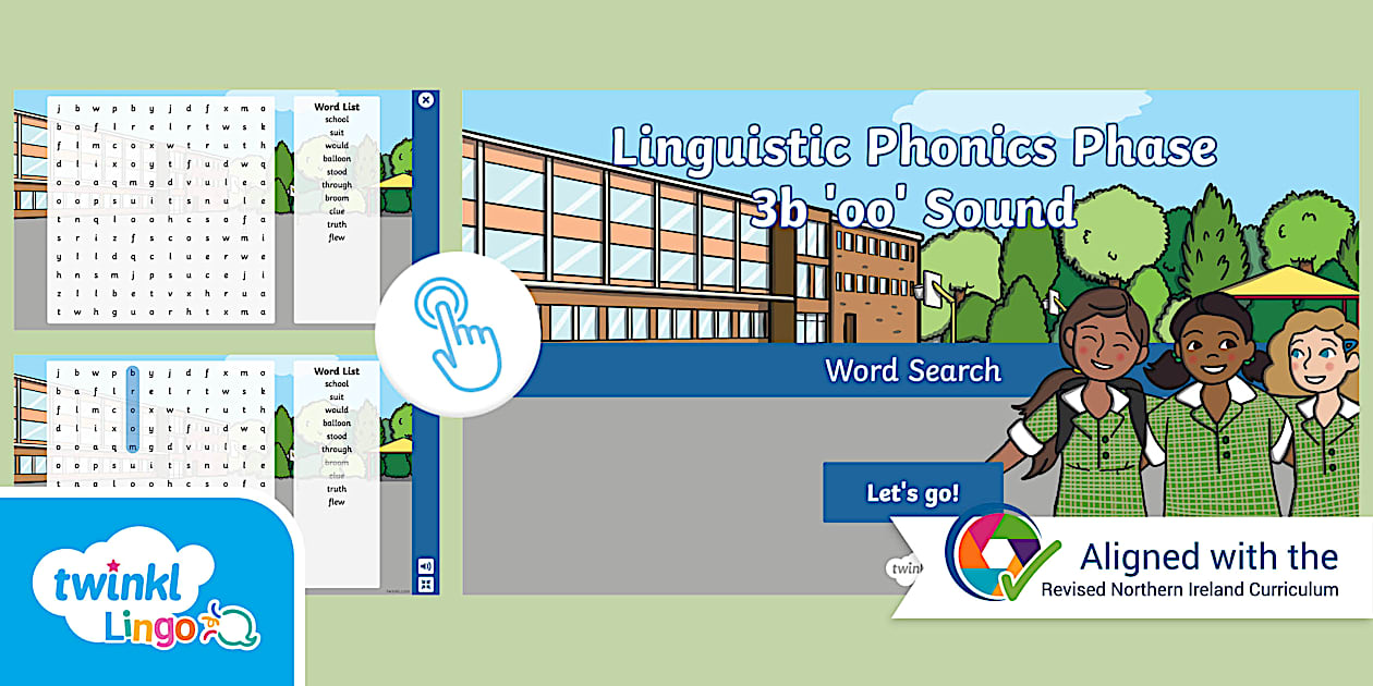 Linguistic Phonics Phase 3b 'oo' Interactive Word Search
