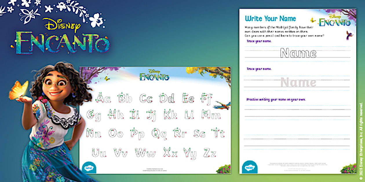 Encanto: Editable Name Writing and Tracing Activity Sheets