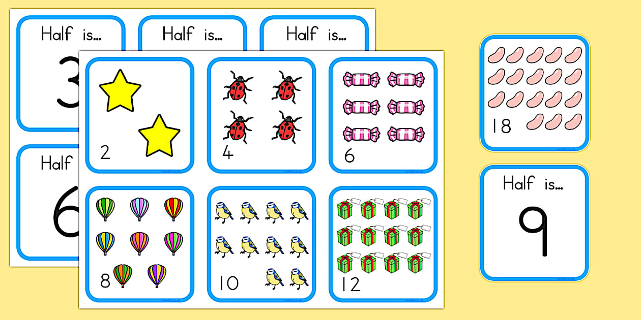 Halving Matching Worksheet - Twinkl