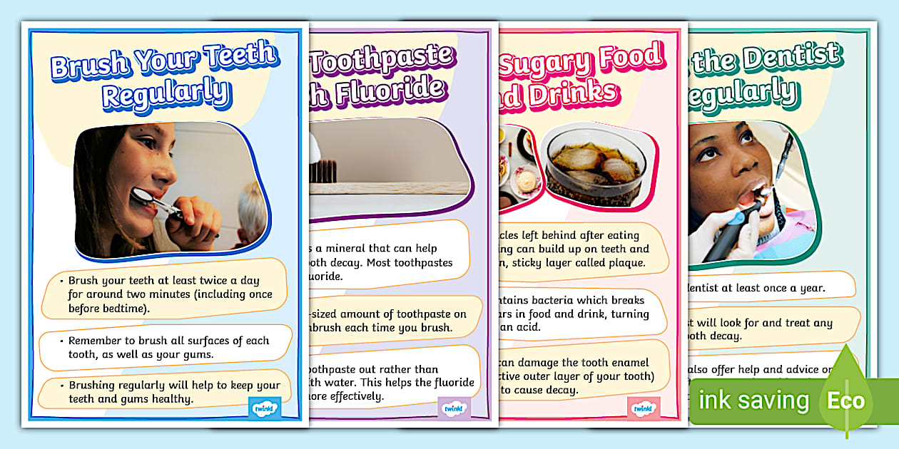 Oral Hygiene Display Posters (teacher made) - Twinkl