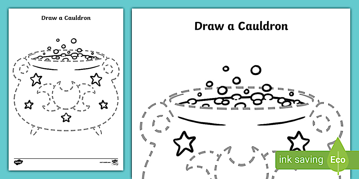 EYFS Draw a Cauldron Pencil Control Activity (teacher made)