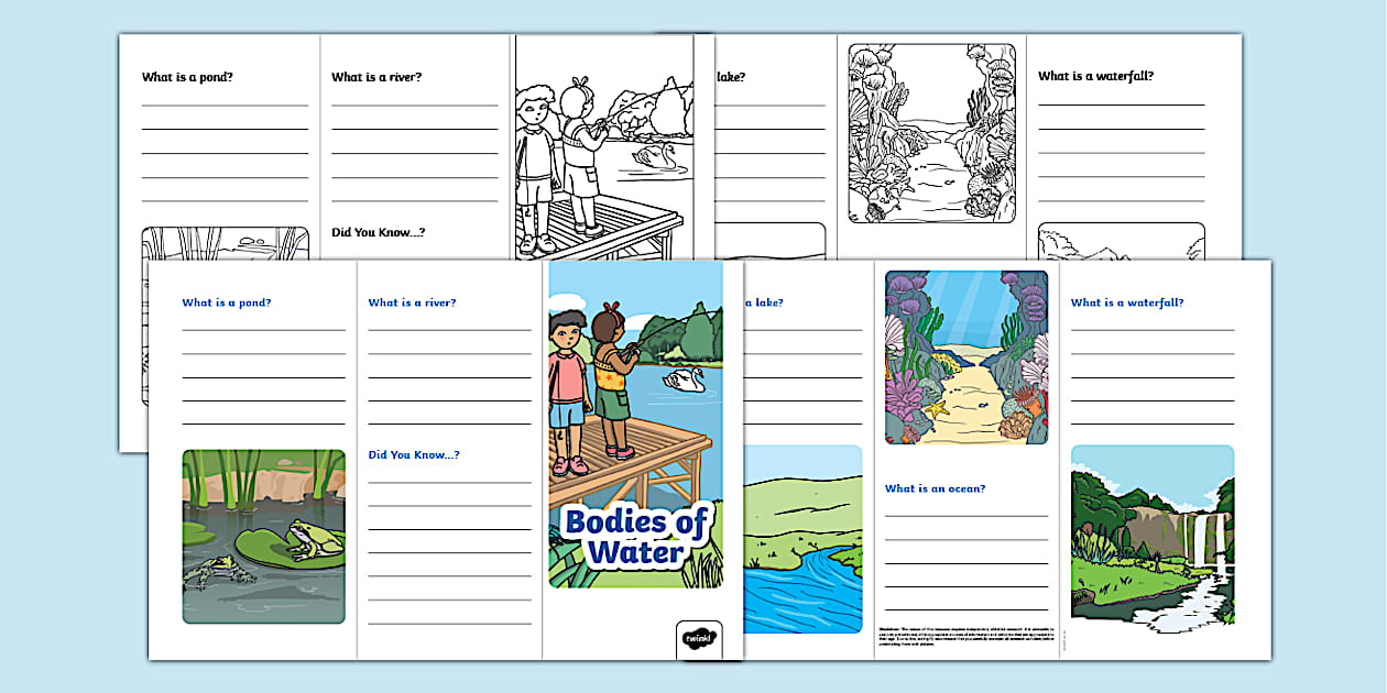 Bodies of Water Leaflet Template (Teacher-Made) - Twinkl