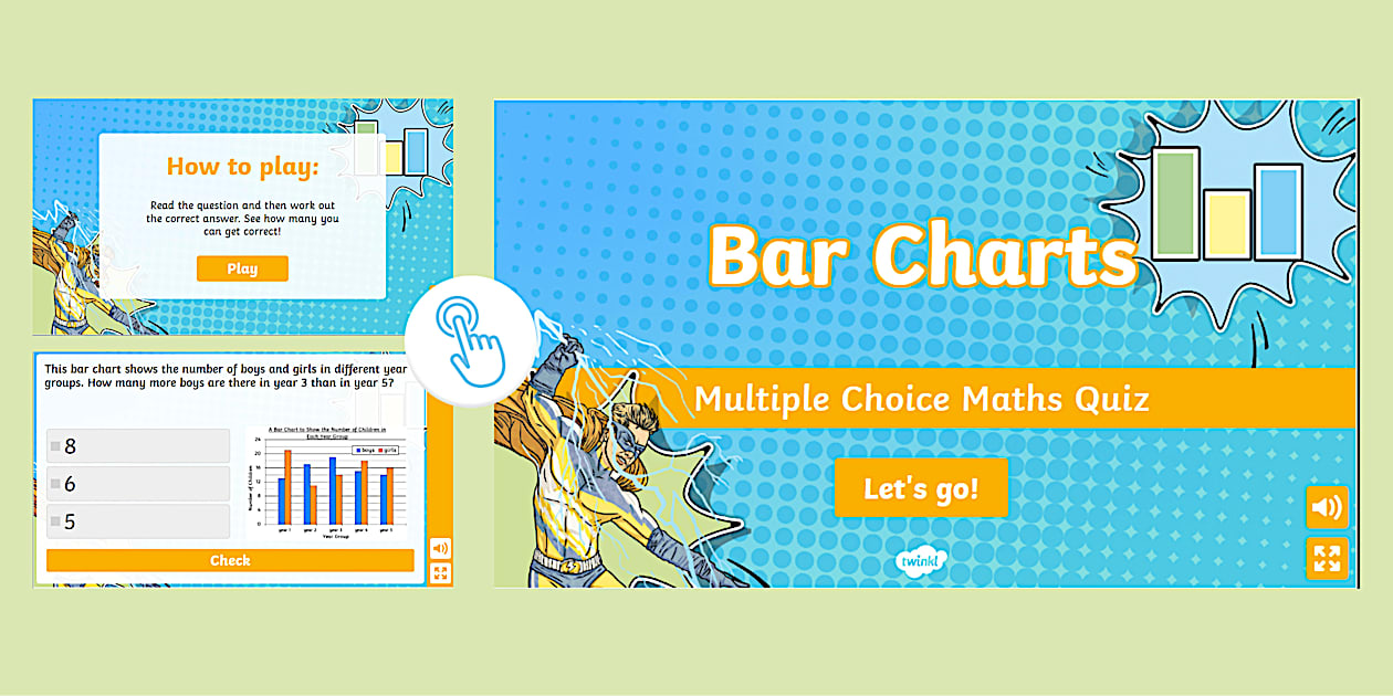 👉 Bar Charts Multiple Choice Maths Quiz - KS2 Revision