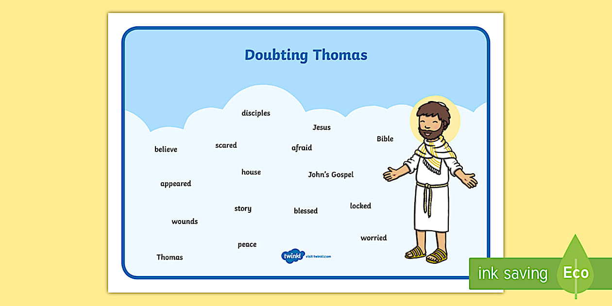 Cursive Doubting Thomas Word Mat (l'enseignant a fait)