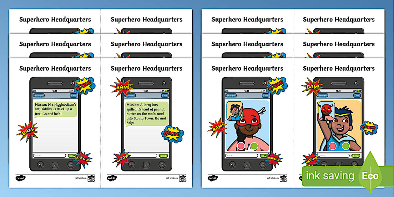 Superhero Headquarters Mobile Phone Activity - Twinkl