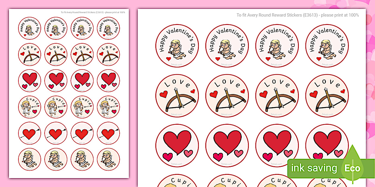 Printable Cupid Stickers - Primary Resources (teacher made)