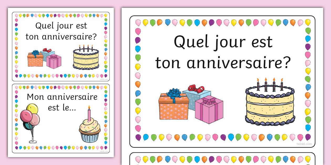 French Birthday Board - display lettering - Twinkl