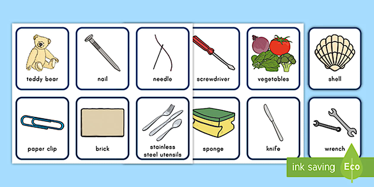 Magnetic Objects Sorting Cards (Hecho por educadores) Magnetic Objects Sorting Cards (Hecho por educadores)