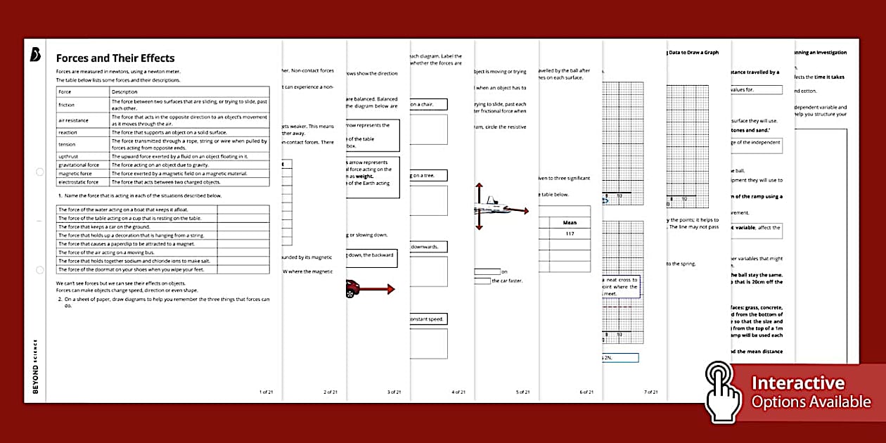 Common Forces Worksheets | Forces | Beyond Science - Twinkl