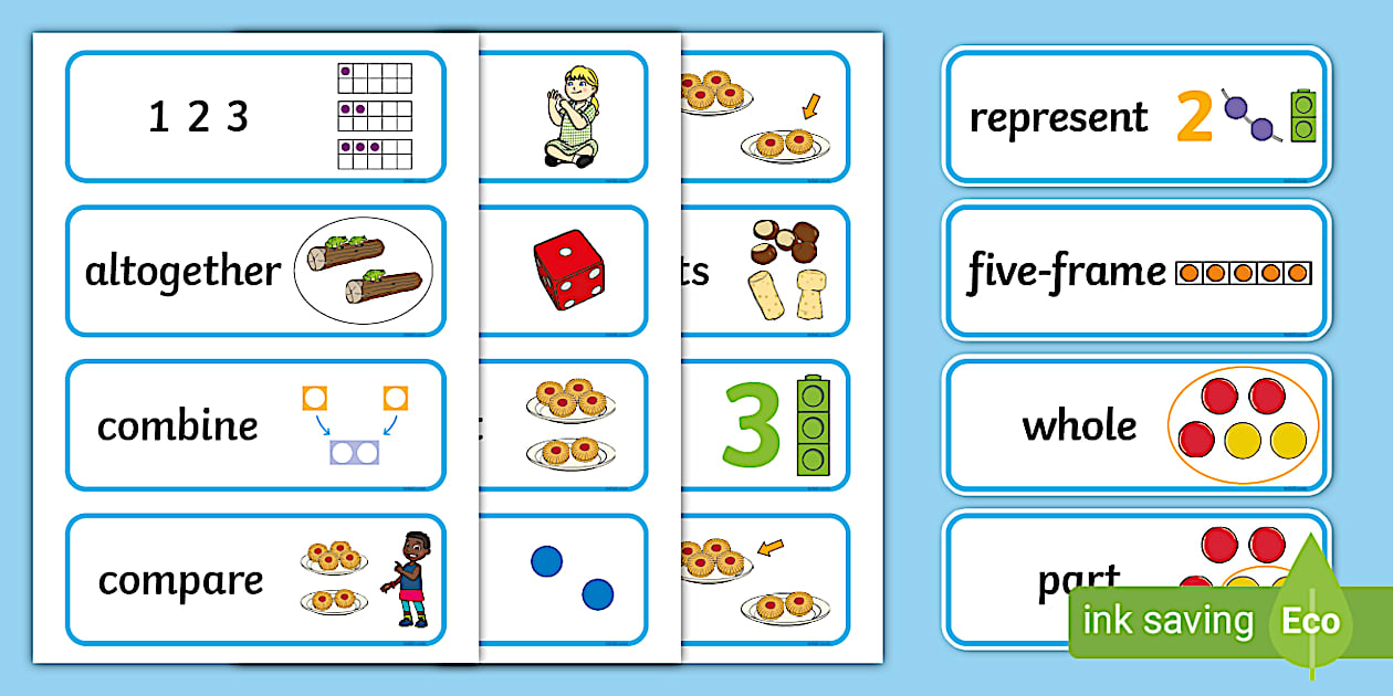👉 Kindergarten Vocabulary Cards: White Rose Maths It's Me 1, 2, 3!
