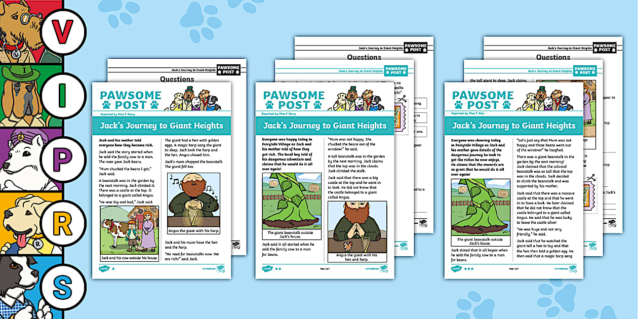 KS1 Jack's Journey to Giant Heights Comprehension Activity