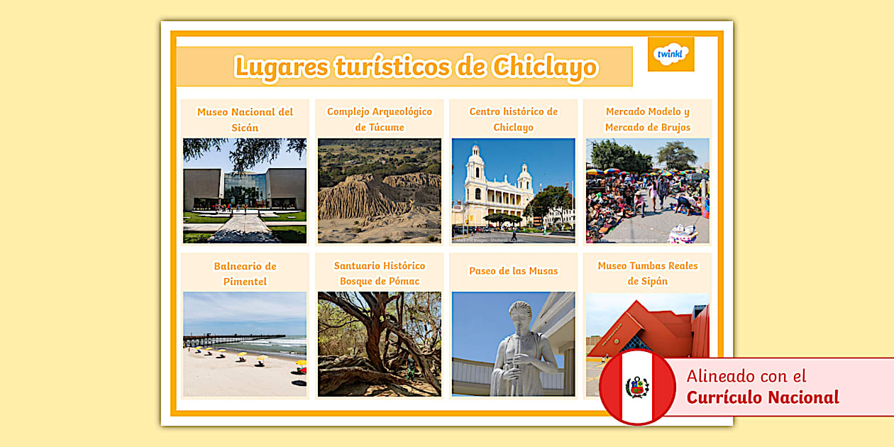Lámina: Lugares turísticos de Chiclayo | Twinkl - Twinkl