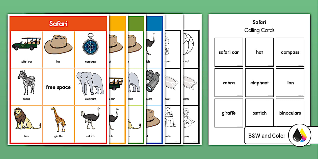 Safari Bingo for PK-2nd Grade (teacher made) - Twinkl