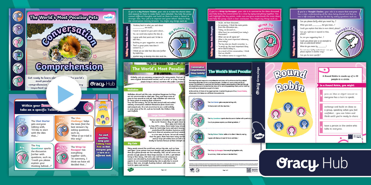 LKS2 The World's Most Peculiar Pets Conversation Comprehension Oracy Pack